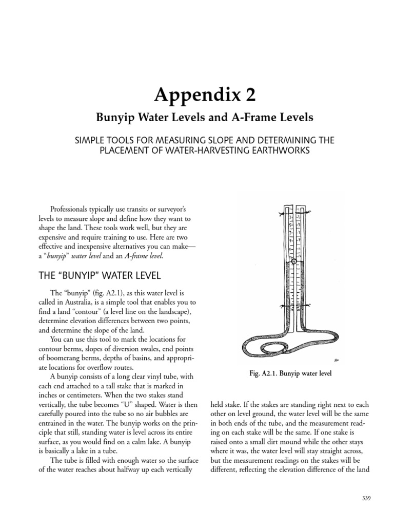 Bunyip Water Levels and a Frame Levels Appendix 2 | PDF | Drainage ...