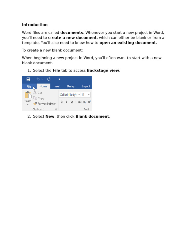 Microsoft Word - 2 Creating, Opening and Saving Documents | PDF ...