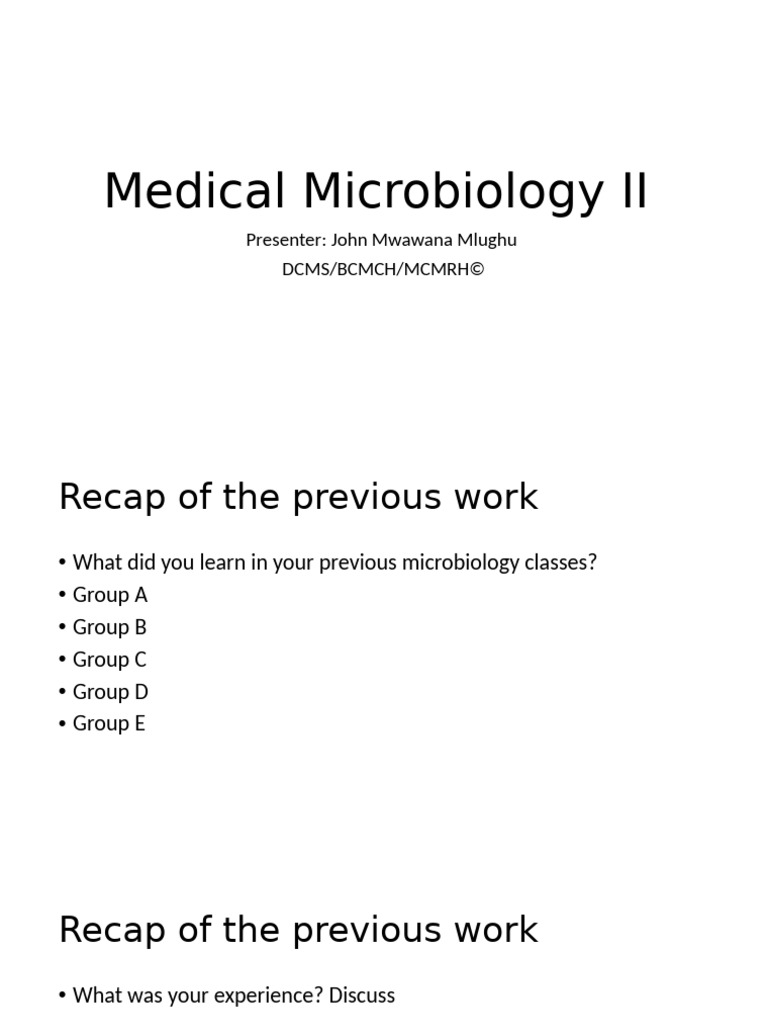 Medical Microbiology II Overview | PDF | Wellness | Science & Mathematics