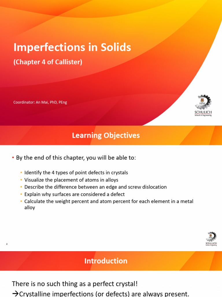 Types of Imperfections in Solids | PDF | Crystallite | Crystallographic Defect