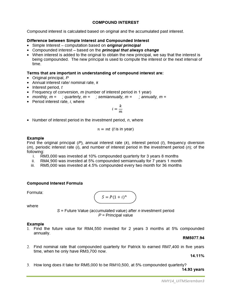 Compound Interest | PDF | Interest | Compound Interest