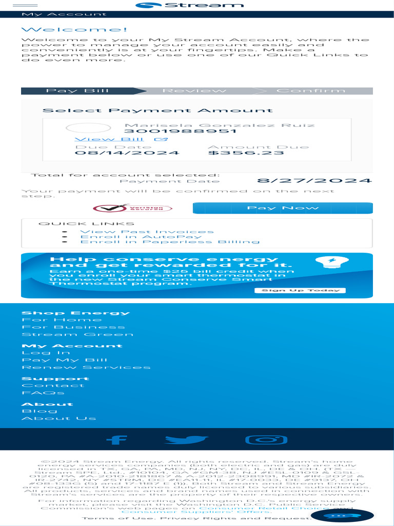 Manage Your Stream Energy Account Online | PDF