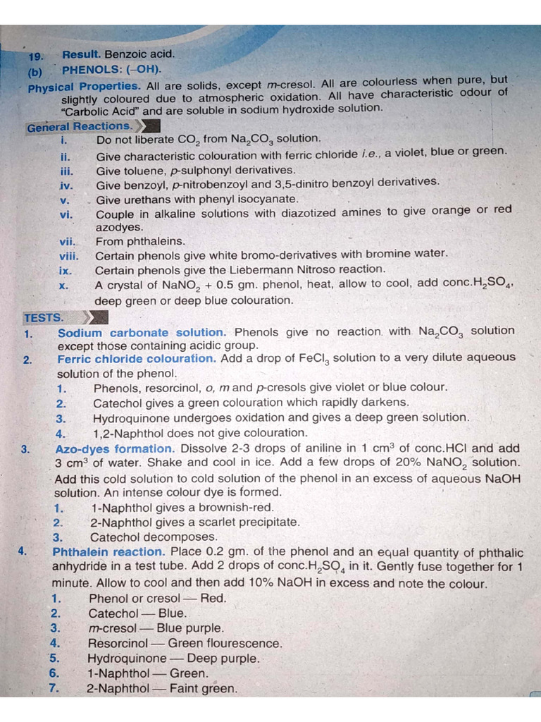 Identification of Phenol Group. Lab 3. 03-11-2024 | PDF