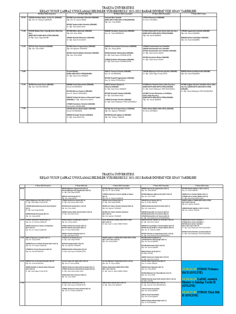 2021 2022 Bahar Vize | PDF