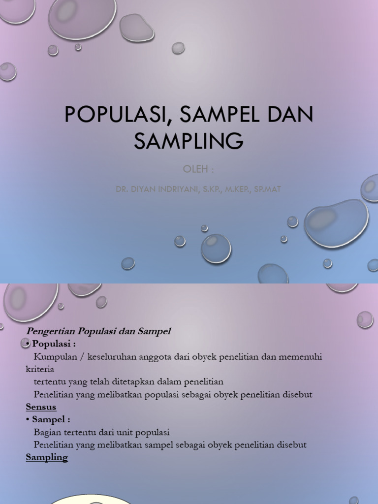 Populasi, Sampel and Sampling | PDF