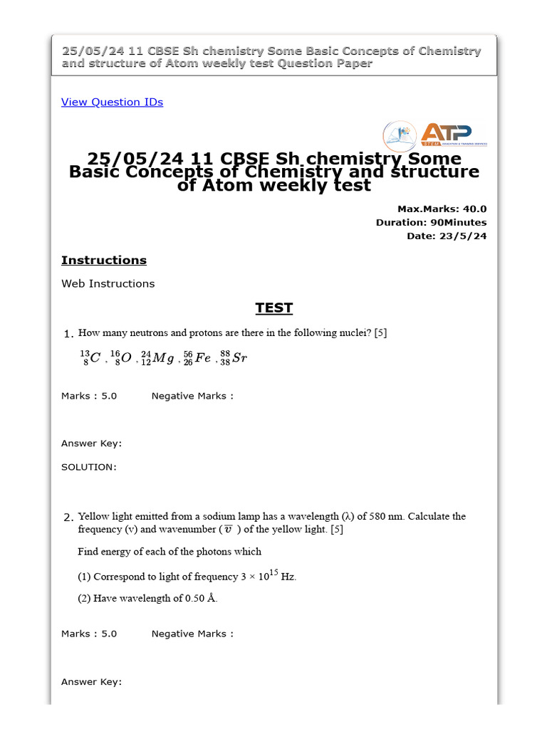25 - 05 - 24 11 CBSE SH Chemistry Some Basic Concepts of Chemistry and ...