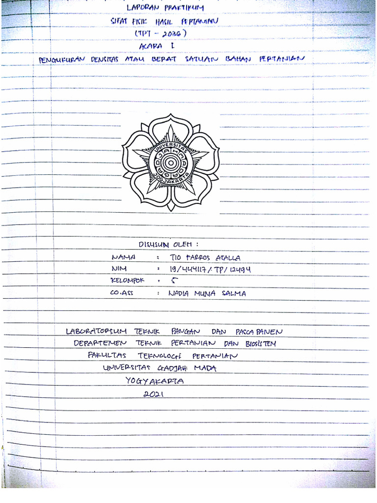 Tio Farros Atalla - 444117 - Acara 1 | PDF | Porosity | Density