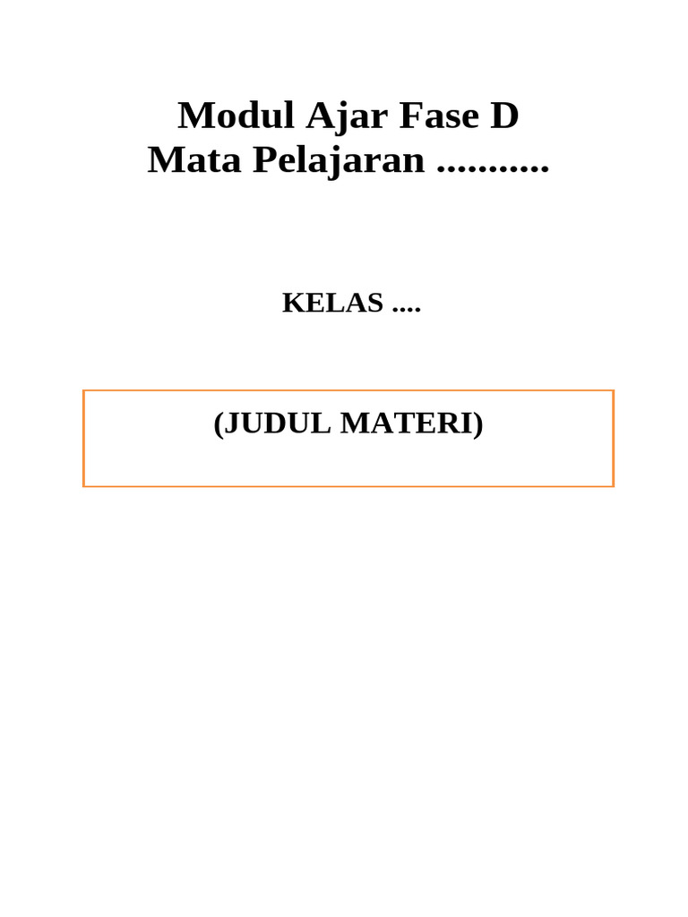 Template Modul Ajar SD Fase D | PDF