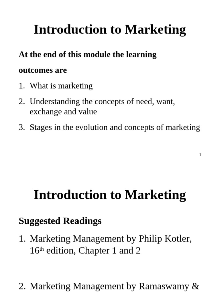 Introduction To Marketing | PDF | Marketing | Brand