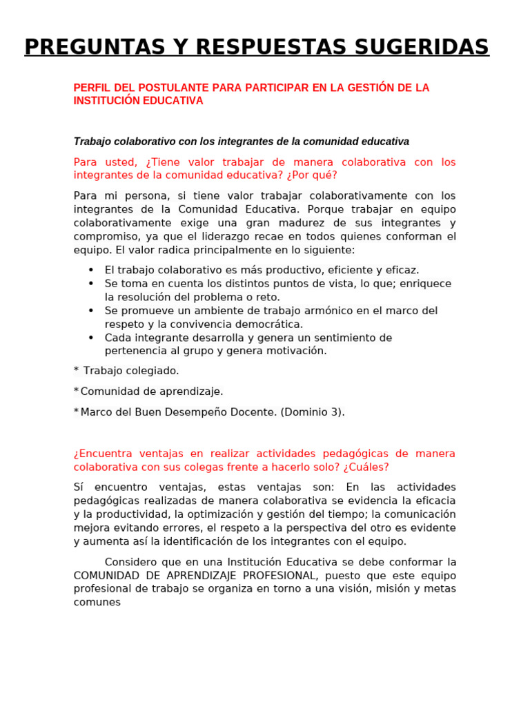 Preguntas de La Entrevista | PDF | Pedagogía | Maestros