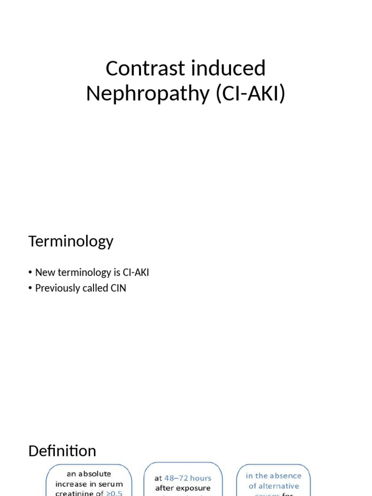 Contrast Induced Nephropathy CIN | PDF | Kidney Disease | Kidney