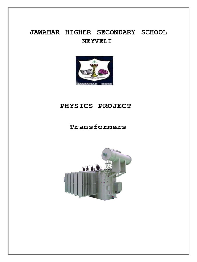 Transformer Xii Physics Investigatory Project 1 Pdf Transformer Inductor
