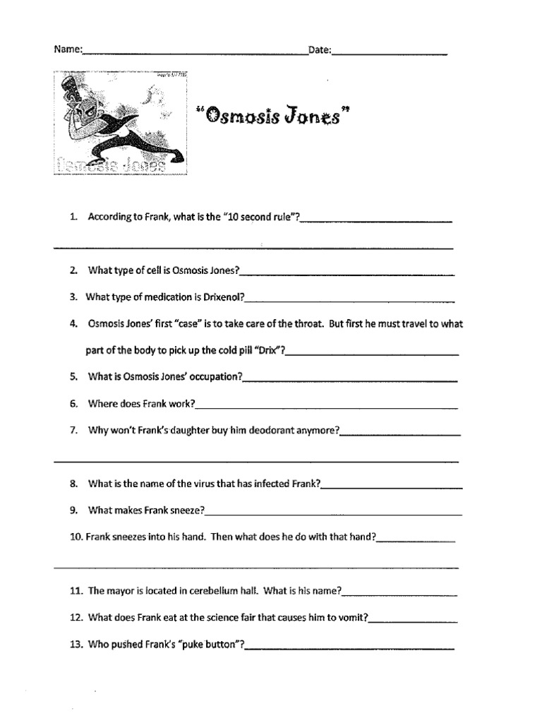 Osmosis Jones Questions | PDF