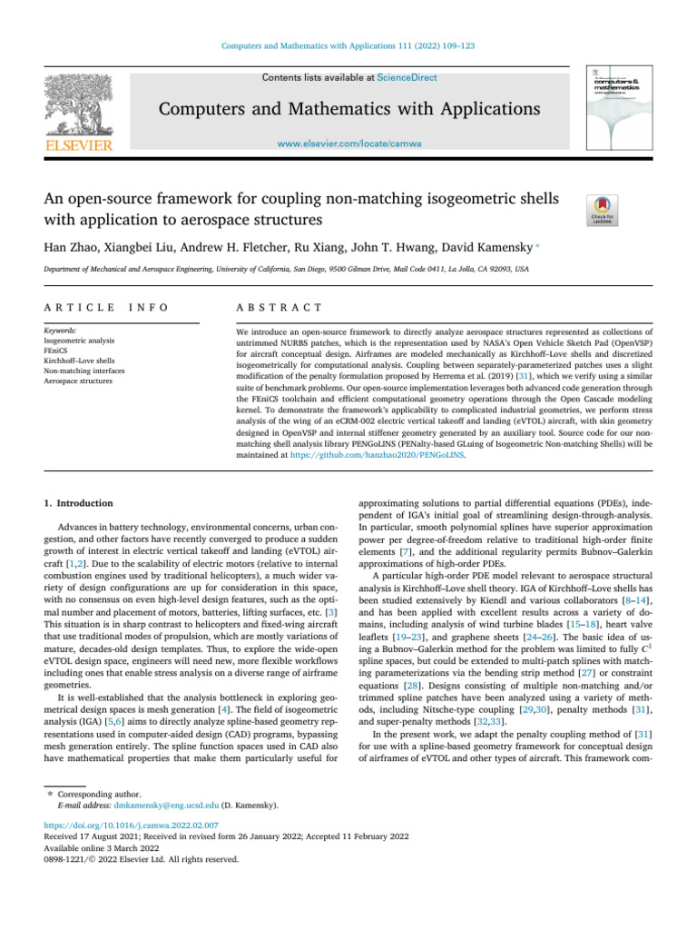 An Open Source Framework For Coupling Non Matching Isogeometric Shells 8409
