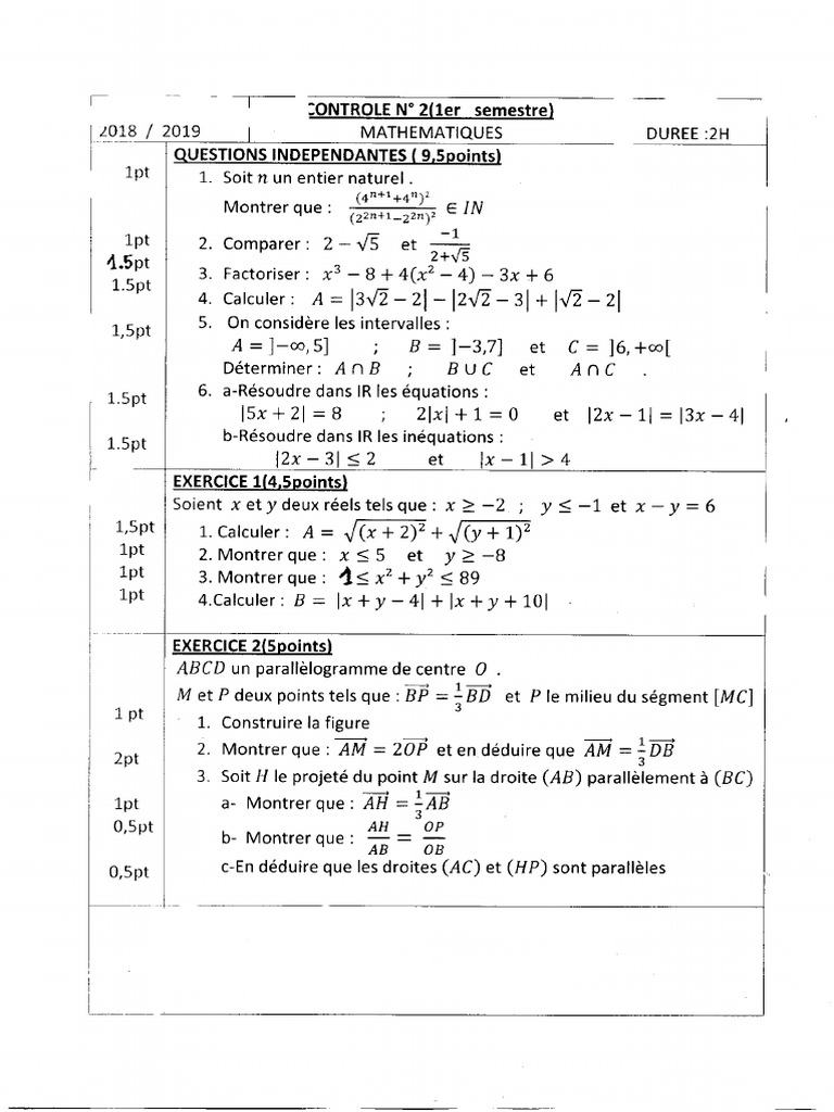 Devoir-2-Modele-3-Maths-Tc-Semestre-1-1 - Copie | PDF