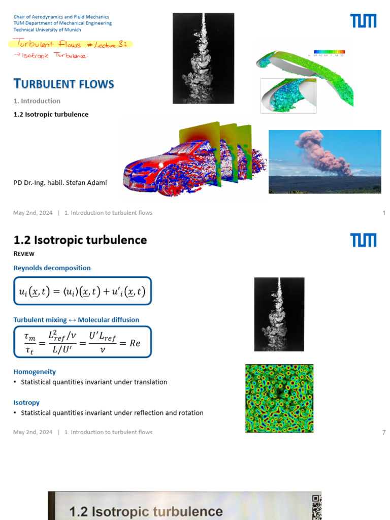 VL03 1 Introduction 2 IsotropicTurbulence | PDF | Turbulence | Fluid Dynamics