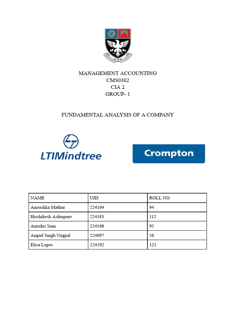 Fra Report Lti Mindtree and Crompton Greaves | PDF | Leverage (Finance ...