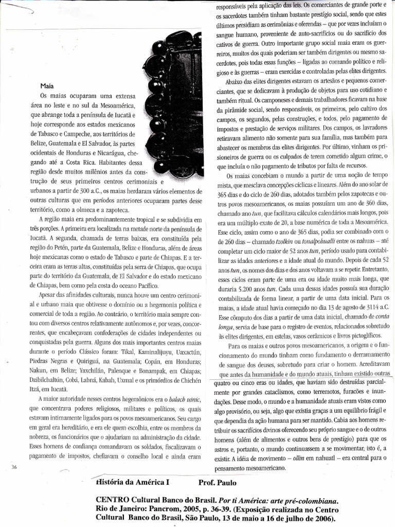 Aspectos da Cultura Maia | PDF | Civilização Maia | Mesoamérica
