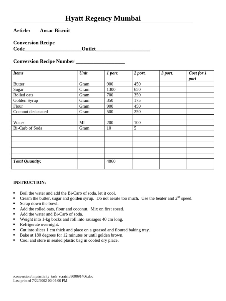 Ansac Biscuit | PDF | Technology & Engineering Ansac Biscuit | PDF | Technology & Engineering