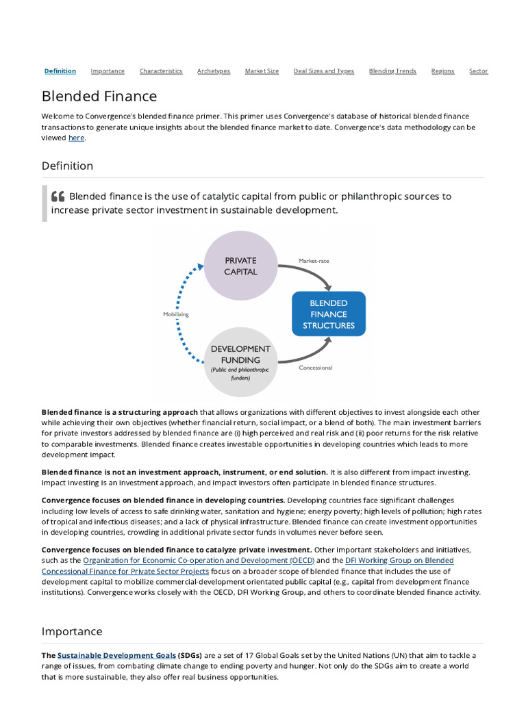 Blended Finance - Convergence | PDF | Developing Country | Economic Development