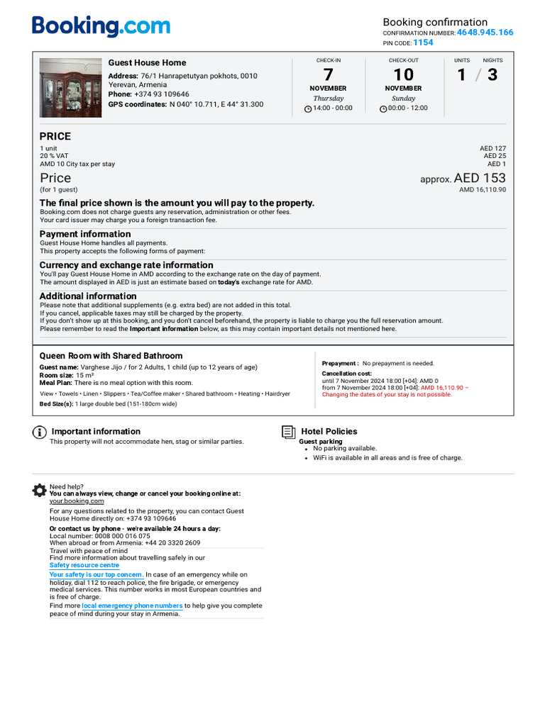 Booking.com - Booking confirmation | PDF | Payments | Exchange Rate