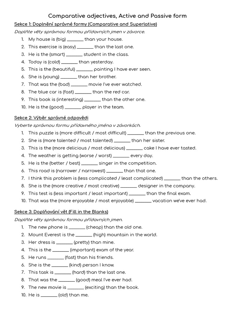 Comparative adjectives | PDF