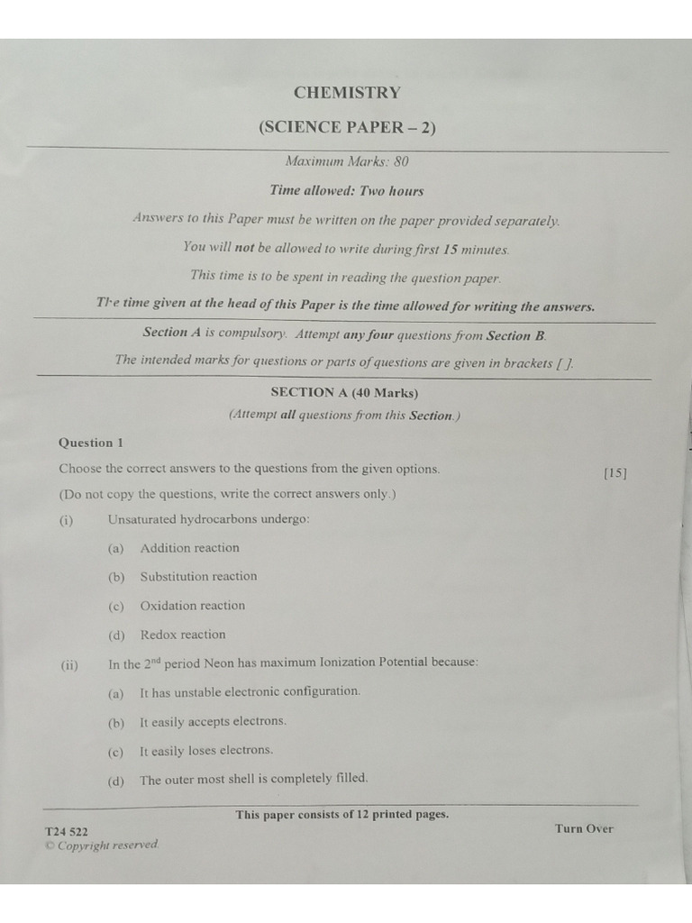 Chemistry Boards 2024 | PDF