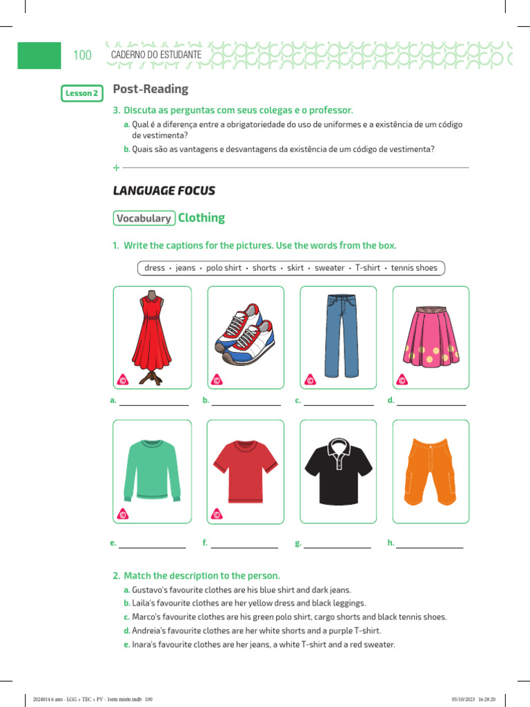 Clothing Vocabulary and Dress Codes | PDF