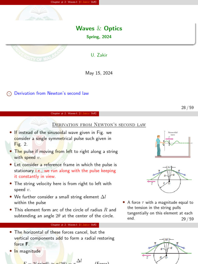 Waves and Optics Chap-16 | PDF | Waves | Force