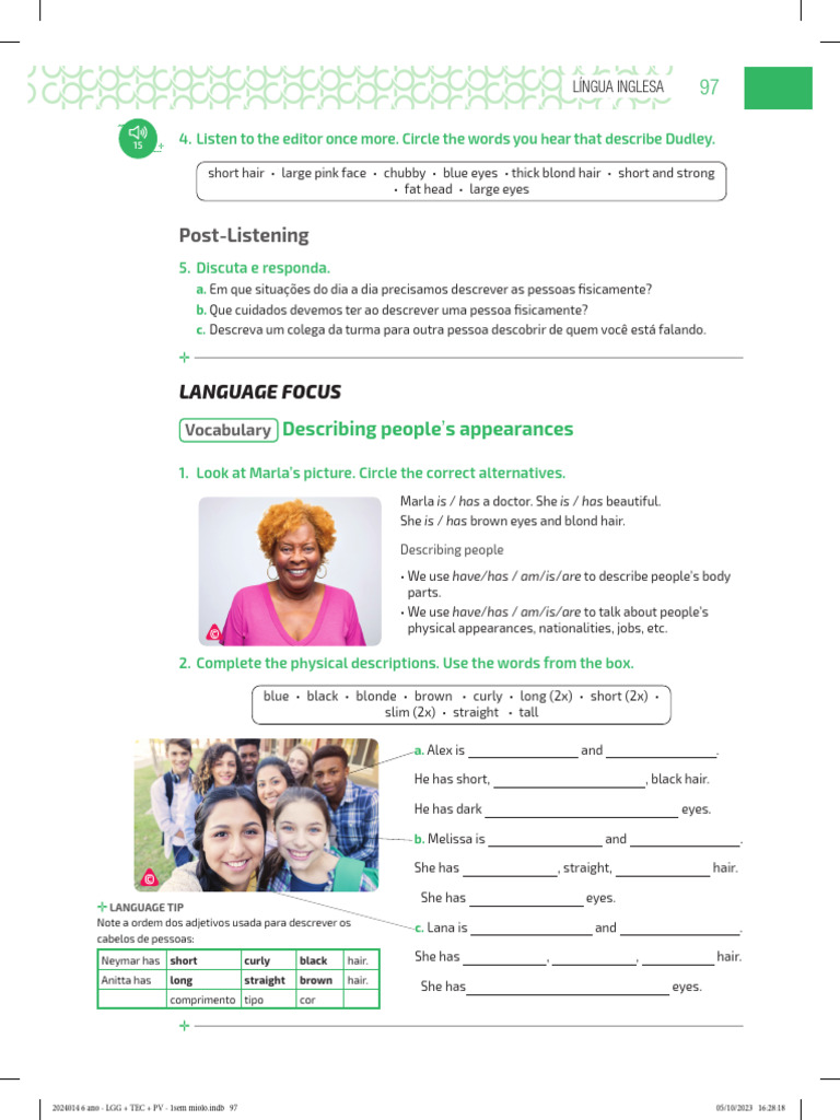 Language Focus - Describing People's Appearances | PDF