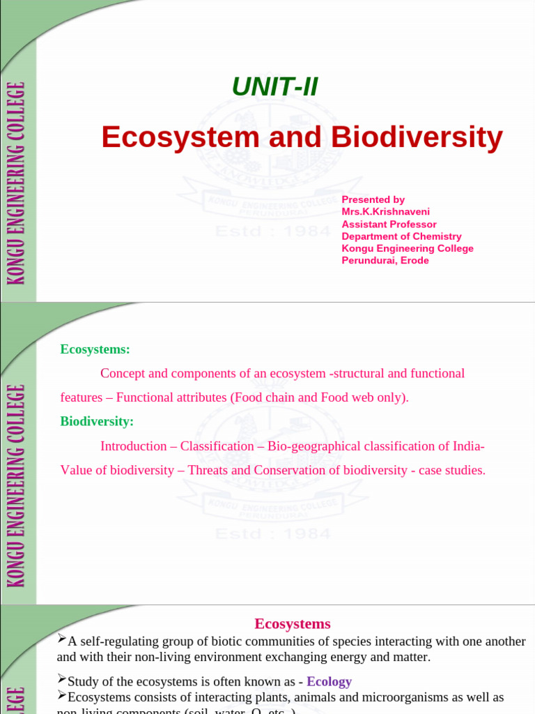 Unit II- Ecosystem and Biodiversity (1) | PDF | Food Web | Ecosystem