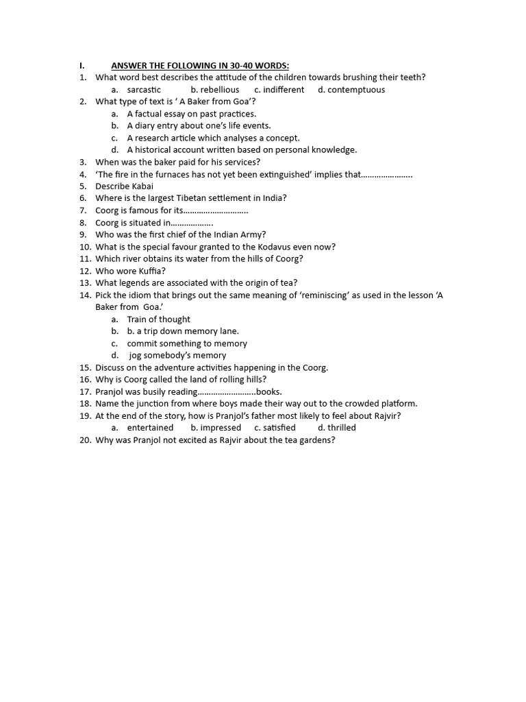 Glimpses of India Worksheet | PDF