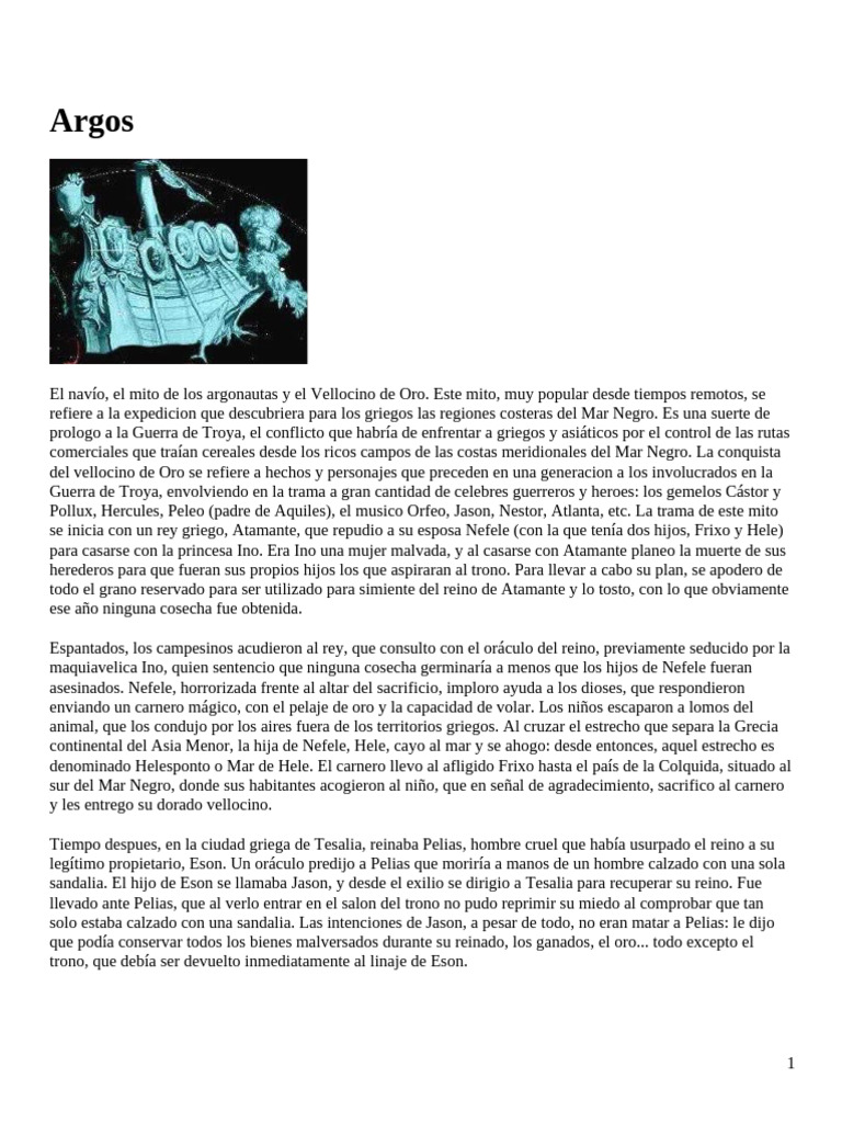 Argo NAUTAS | PDF | Jason | Argonautas