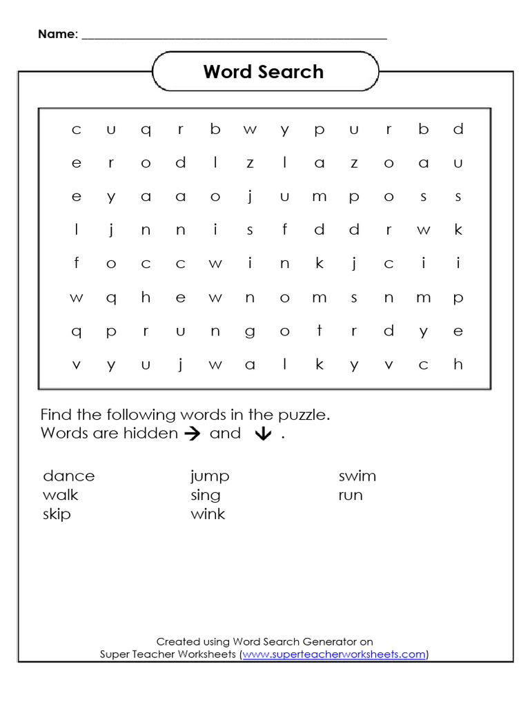 Action Verbs Word Search Puzzle | PDF | Word Search | Word Puzzles