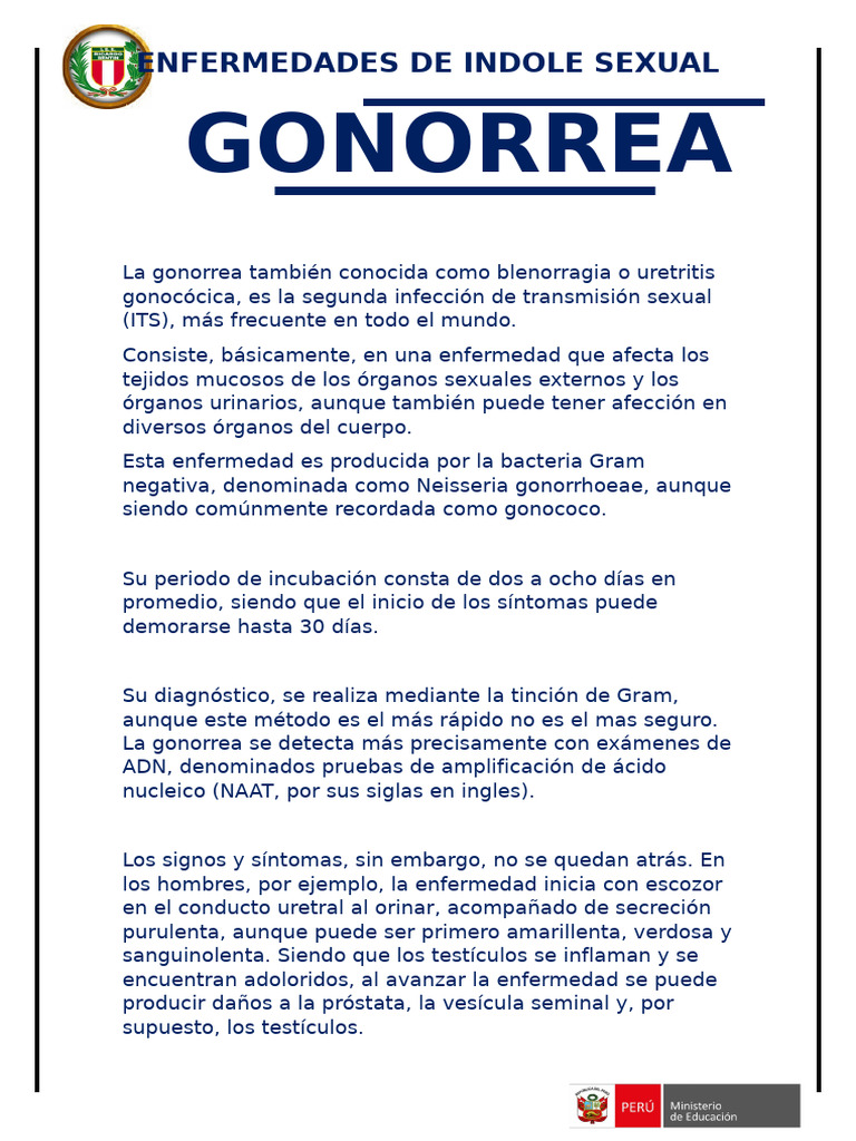 GONORREA | PDF | Epidemiología | Ciencias de la Salud
