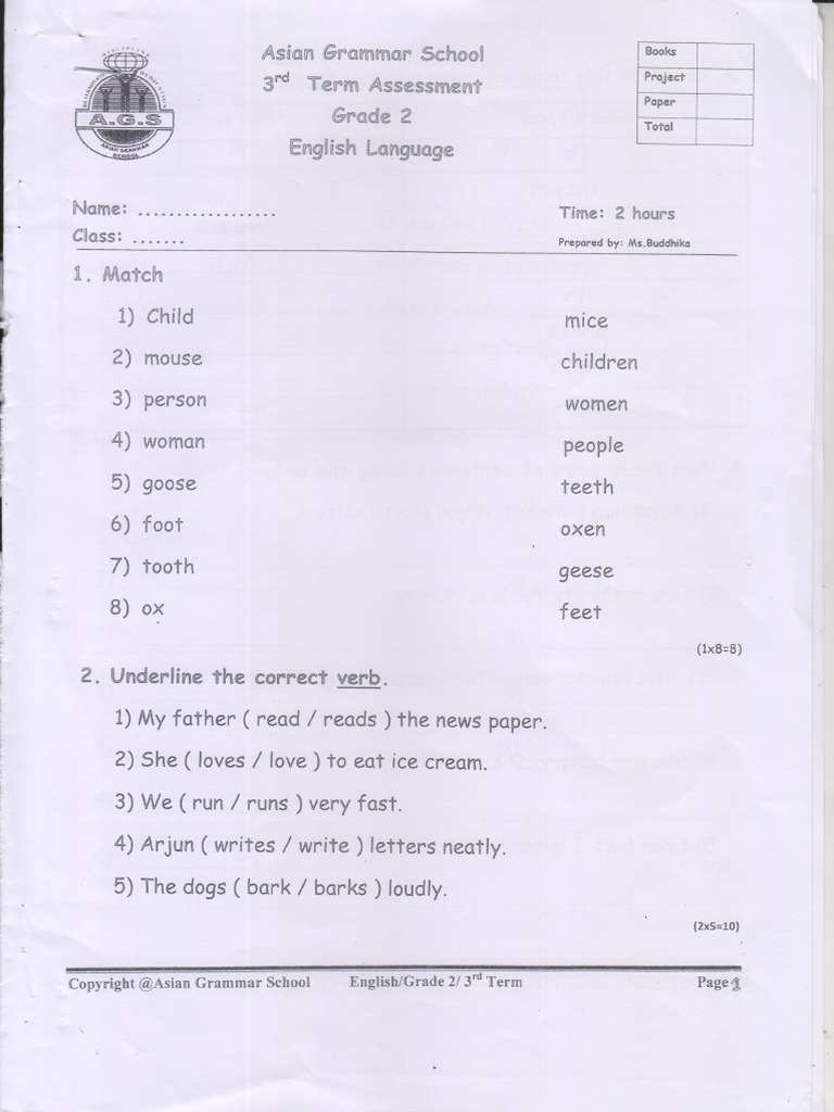English GRD 2 Asian Grammar | PDF