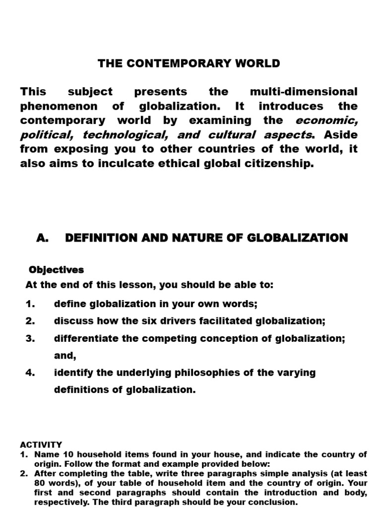 M-1-intro-DEFINITION | PDF | Globalization | Economies