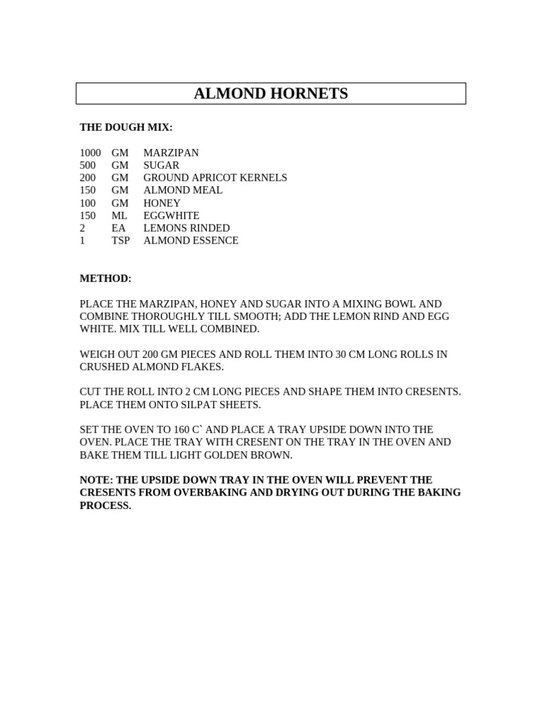 Almond Horns | PDF