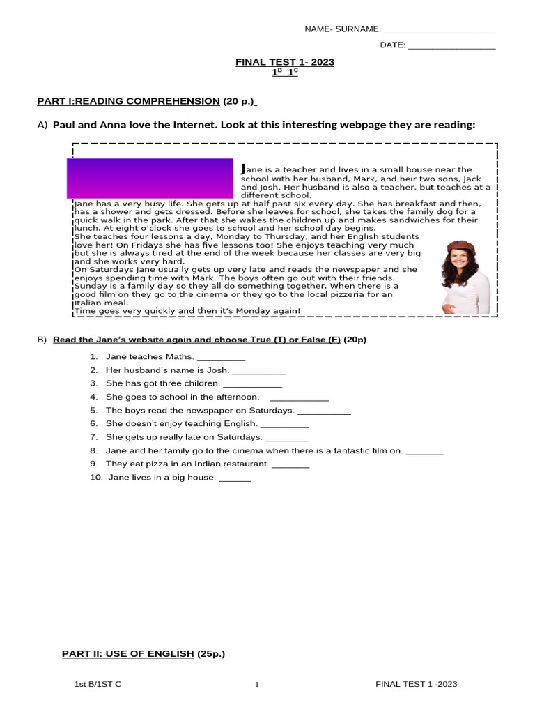 FINAL TEST (ADAPTED) | PDF