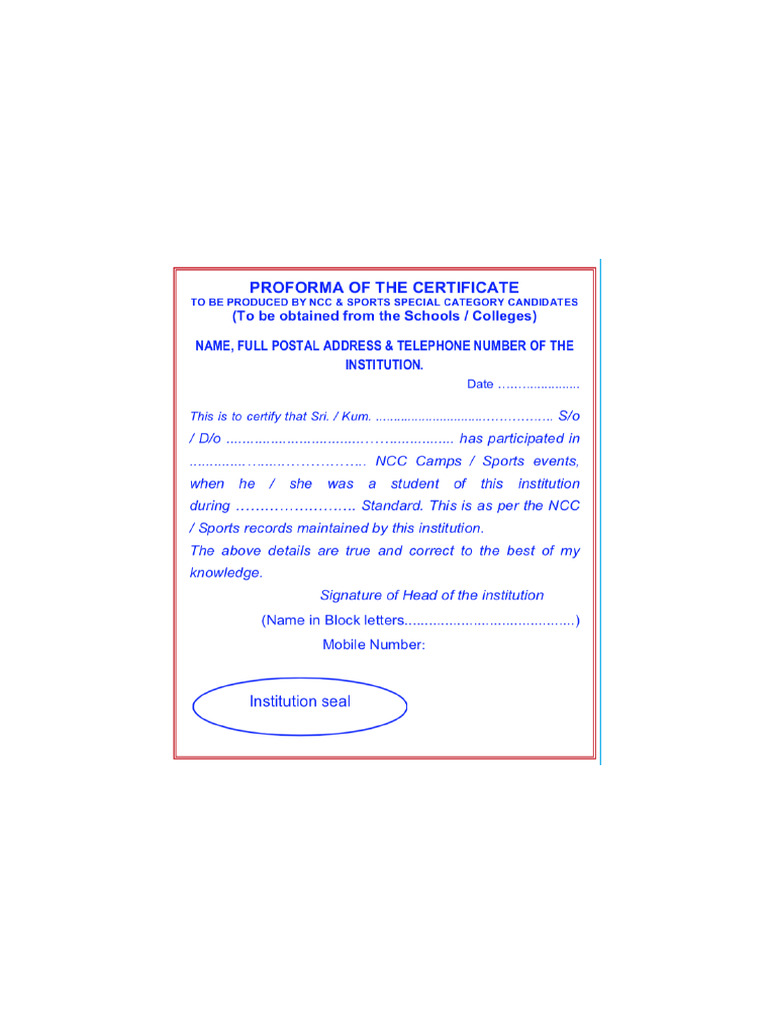 Kcet Sports Certificate | PDF