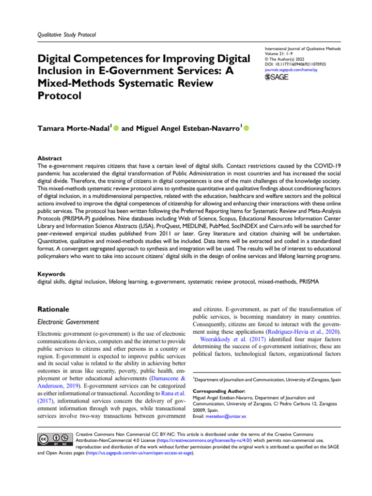 ok-Digital Competences for Improving Digital Inclusion in E-Government Services A Mixed-Methods ...