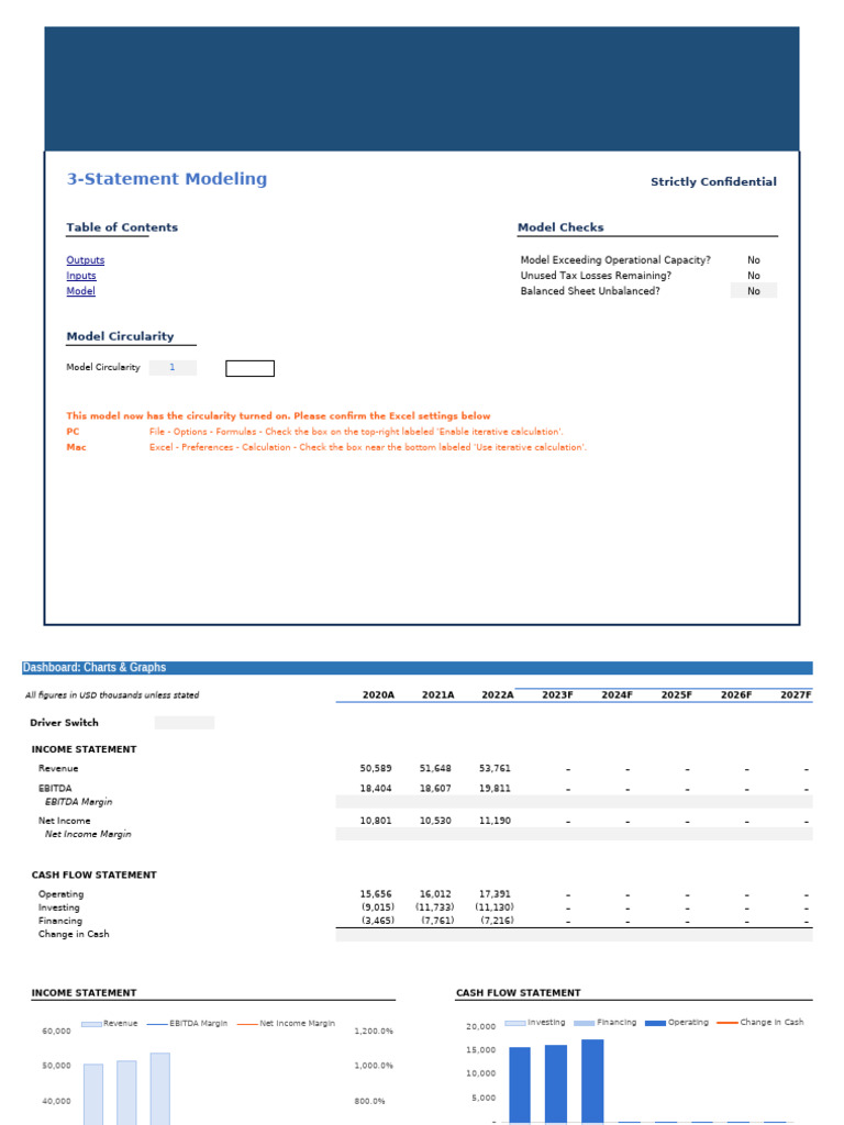 Integrated Financial Statement Model Blank 1 | PDF | Deferred Tax ...