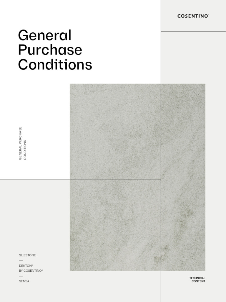 General Purchase Conditions: Silestone Dekton® by Cosentino® Sensa | PDF | Pagos | Seguro
