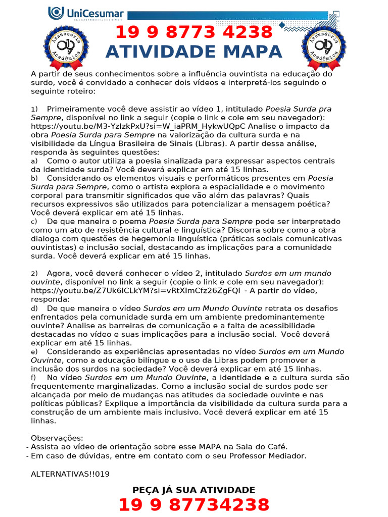 Atividade Mapa: Poesia Surda Pra Sempre Poesia Surda para Sempre | PDF ...