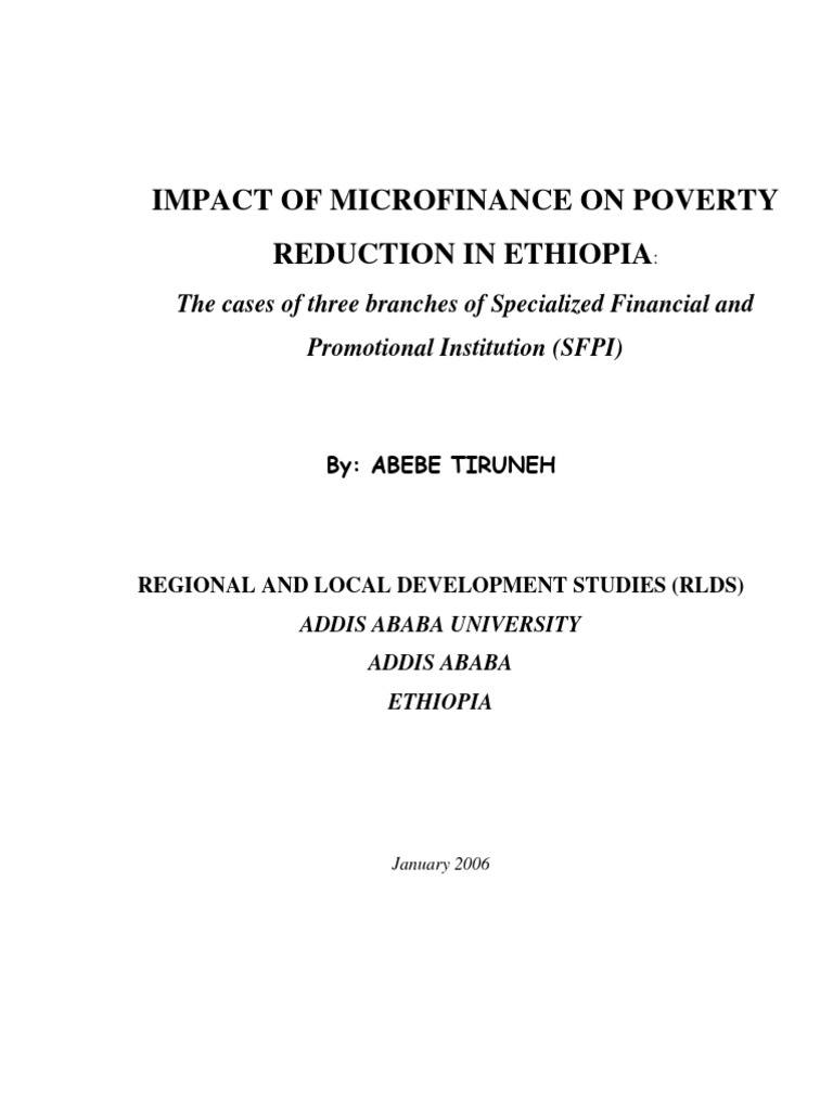 Impact of Microfinance On Poverty Reduct | PDF | Microfinance | Poverty