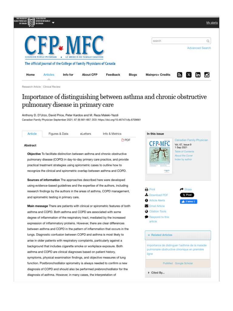 Asthme vs MPOC | PDF | Chronic Obstructive Pulmonary Disease | Asthma