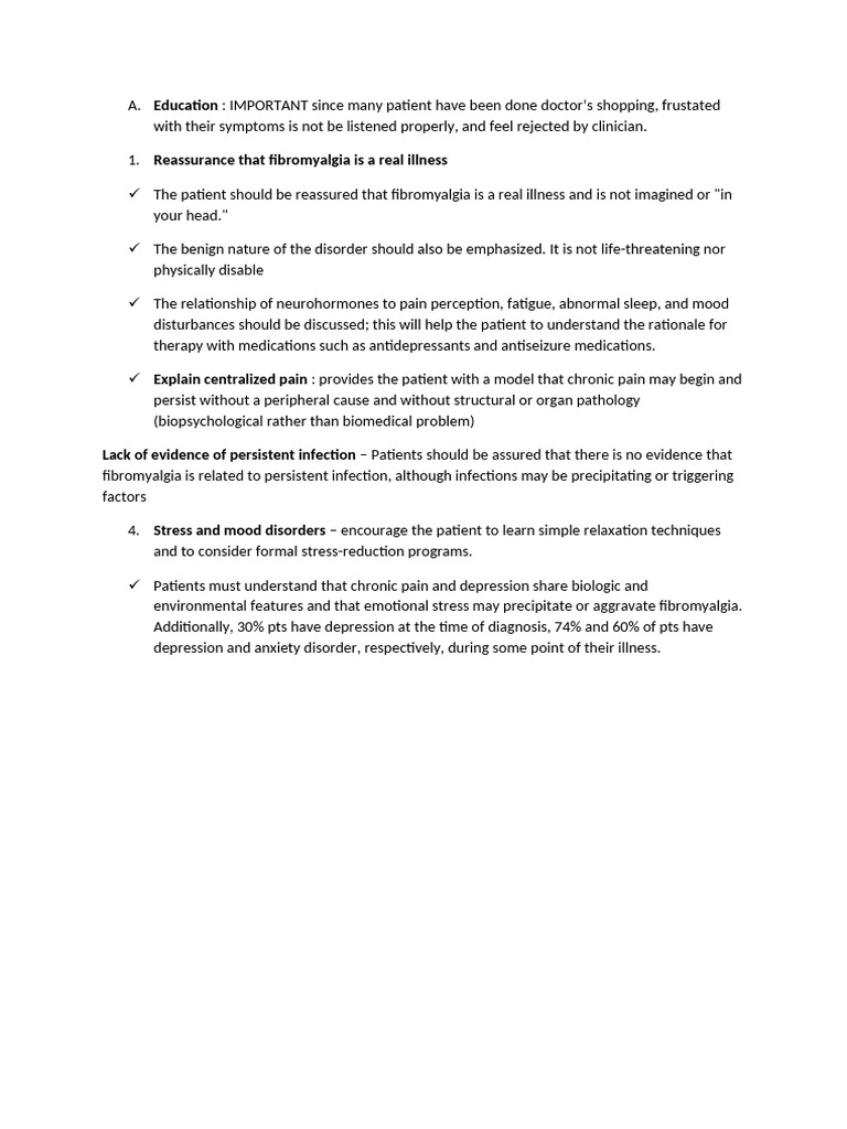 Understanding Fibromyalgia: Patient Reassurance | PDF | Self ...