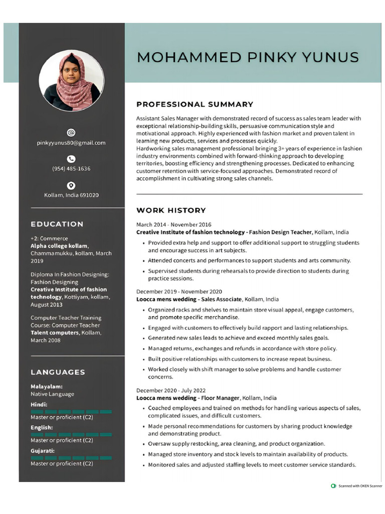 CV Mohammed Pinky PDF | PDF