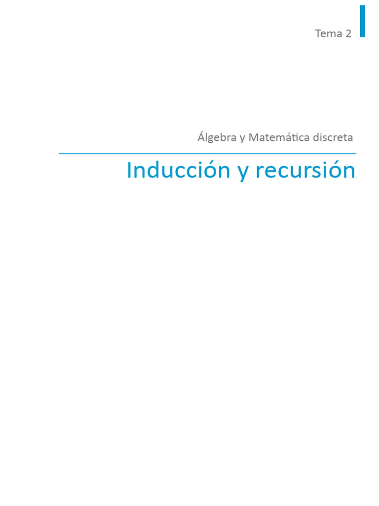 Tema 2 - Inducción y Recursión | PDF | Razonamiento inductivo | Número natural