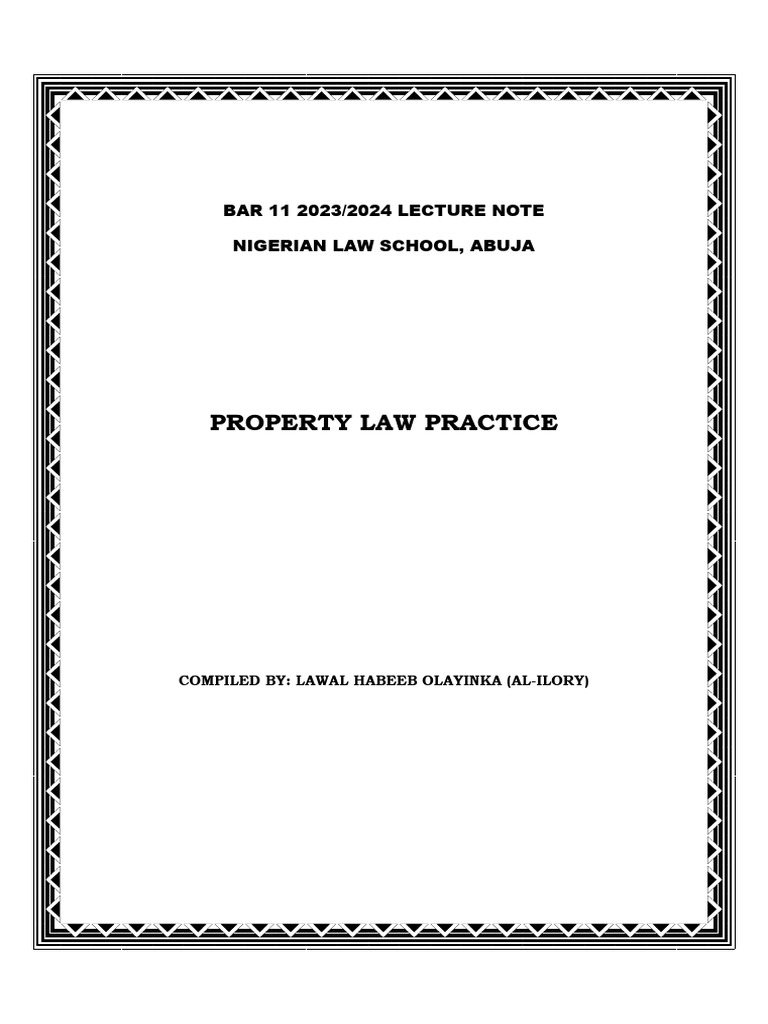 Property Law Practice Al-Ilory | PDF | Deed | Power Of Attorney